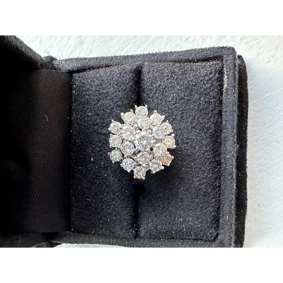 Vj | Jewelry | Vintage Diamond And 4k White Gold Cocktail Ring | Poshmark